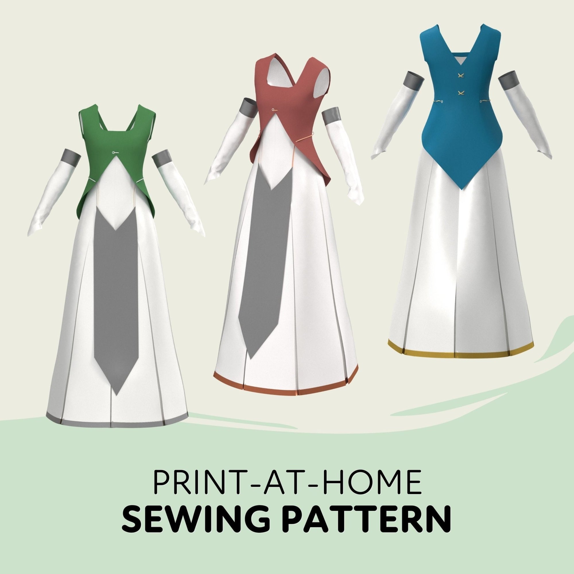Elven Princess Dress Printable Sewing Pattern – Maridah