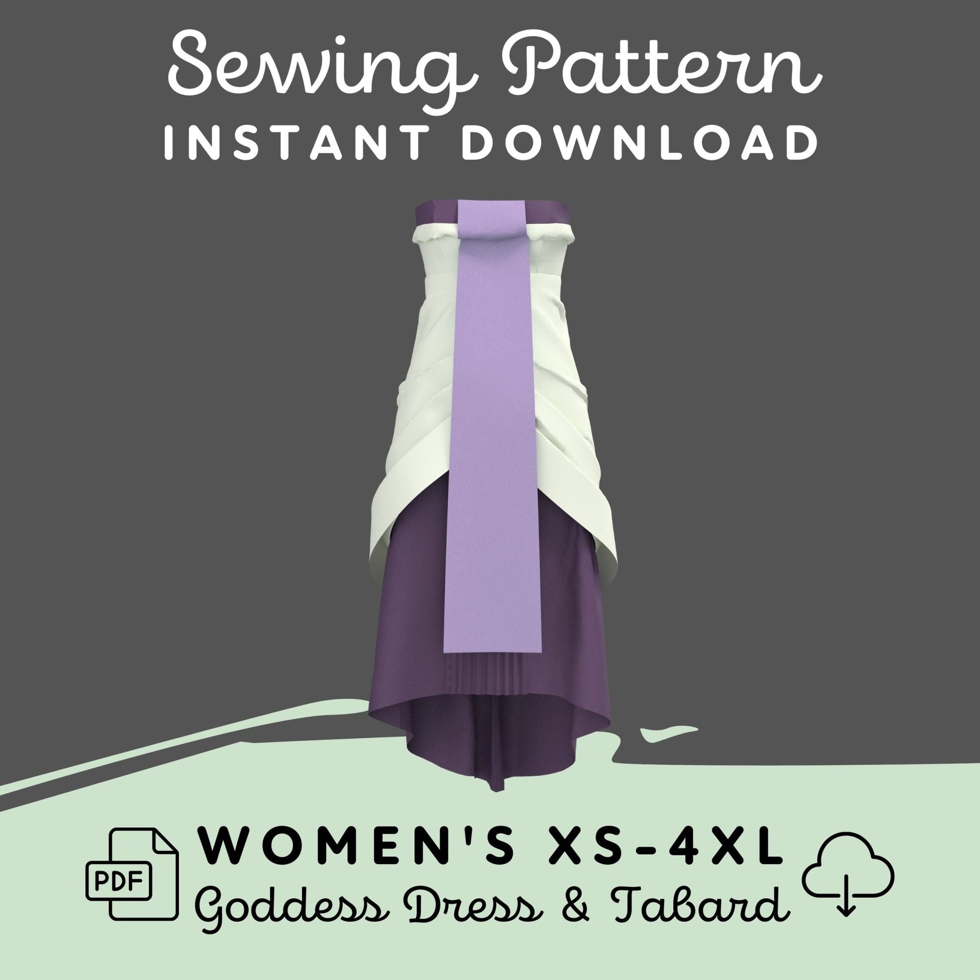 Goddess Dress and Tabard Printable Sewing Pattern – Maridah